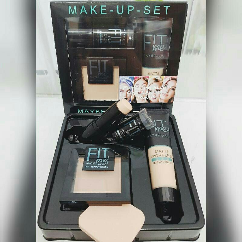 Jual MYB FIT ME MAKEUP SET BEDAK ALAS BEDAK (3in1 Liquid Makeup ...