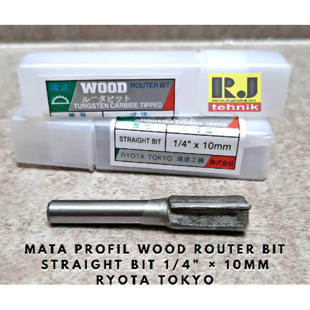 Jual Mata Profil Lurus Router Bit Straight Bit 1/4" × 10mm Ryota Tokyo ...