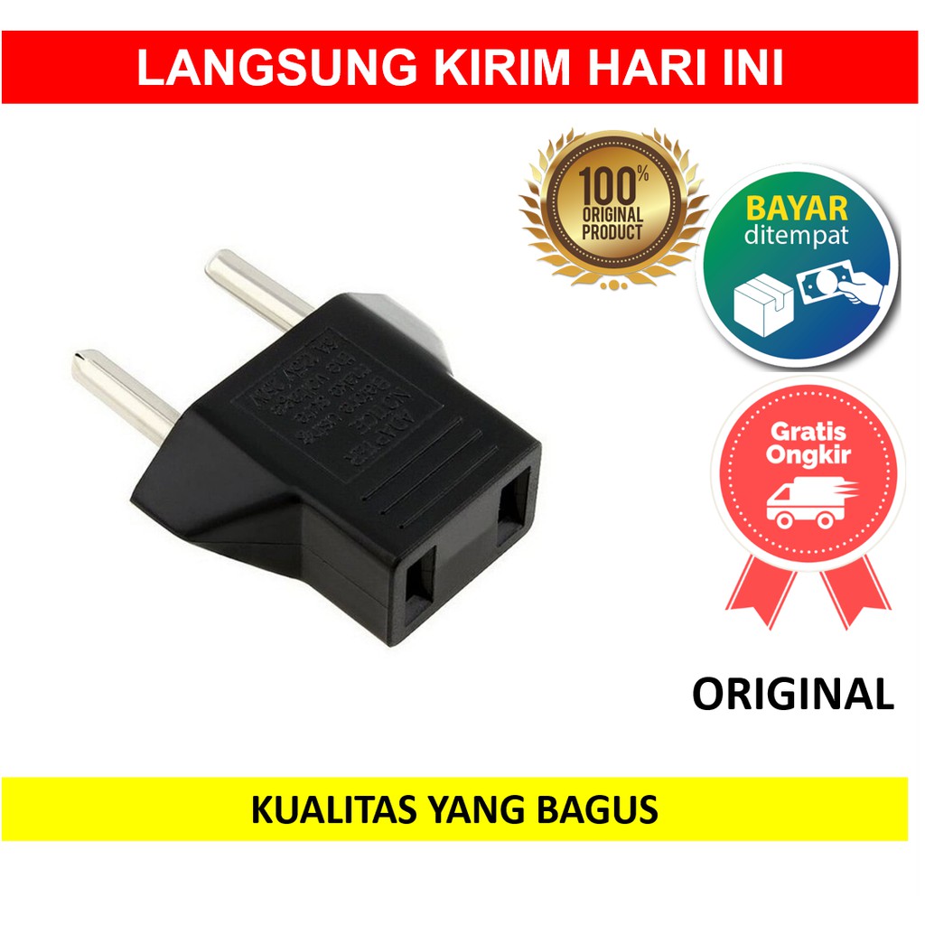 Jual Sambungan Colokan Gepeng ke Bulat Converter Over Steker Adaptor ...