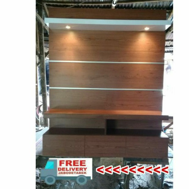 Jual backdrop tv minimalis rak tv gantung ukuran 150x180 mewah | Shopee ...