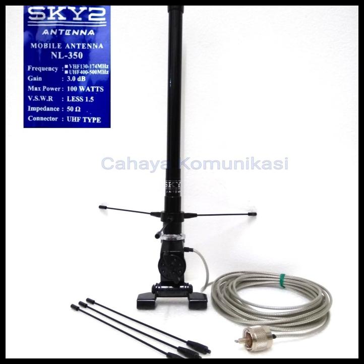 Jual Antena Radio Komunikasi Ht Mobil 2 Band Vhf Uhf Sky 2 Nl-350 ...