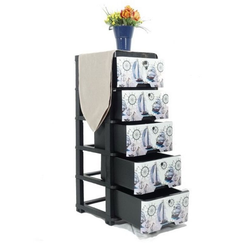 Jual Miami Milaci Lemari Plastik Laci KUNCI - RODA 4 Susun & 5 Susun ...