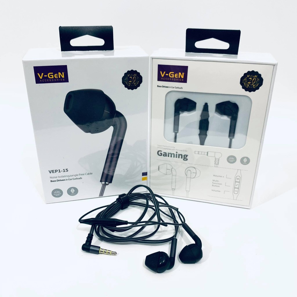 Jual Earphone V-GeN VEP1-15 Wired Handsfree Headset L Shape Gaming VGEN ...
