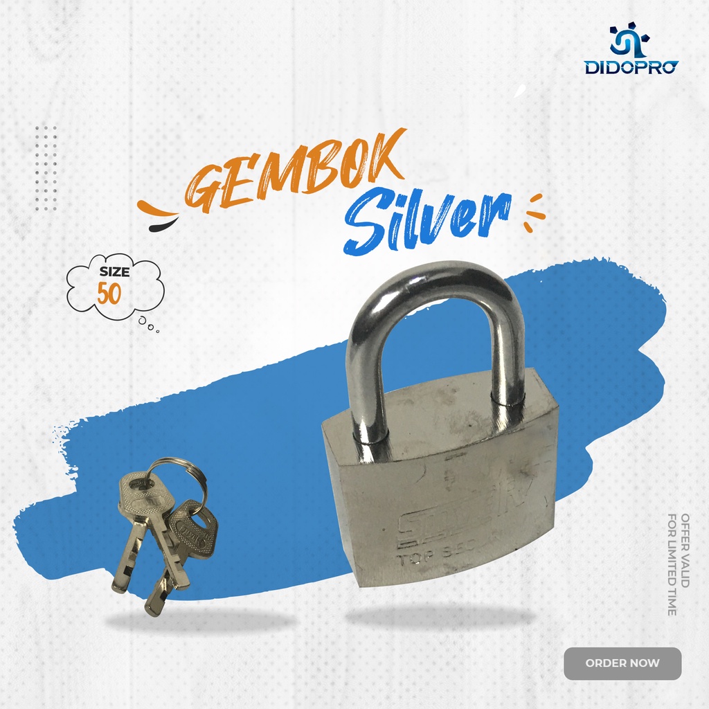 Jual Gembok Rumah/Toko SILVER 50mm (pendek) | Shopee Indonesia