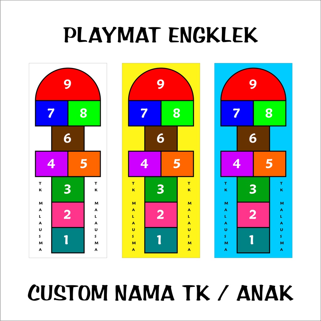 Jual Playmat Engklek / Permainan Tradisional Modern / Permainan Motorik ...