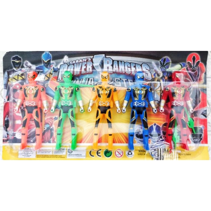 Jual MAINAN FIGURE POWER RANGERS ISI 5 PCS ORANG SUPERHERO PERANG ...