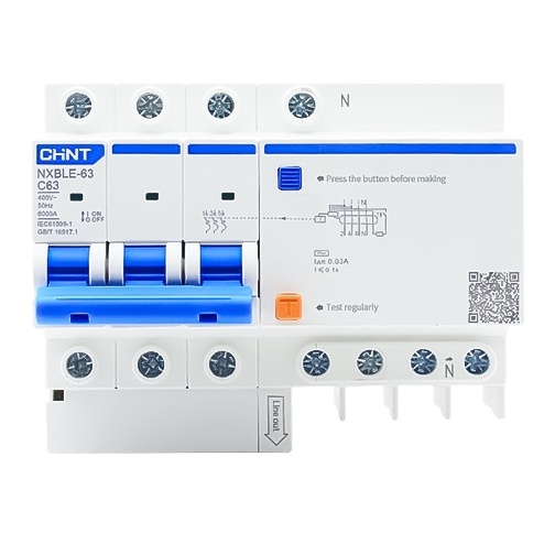 Jual CHINT RCBO NXBLE-63 1P+N 2P 3P+N 6A 10A 16A 20A 25A 32A 40A 50A ...
