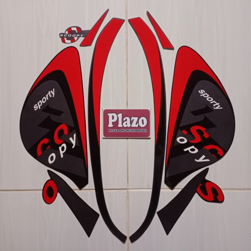 Jual Sticker striping stiker motor honda Scoopy sporty 2021 full hitam ...