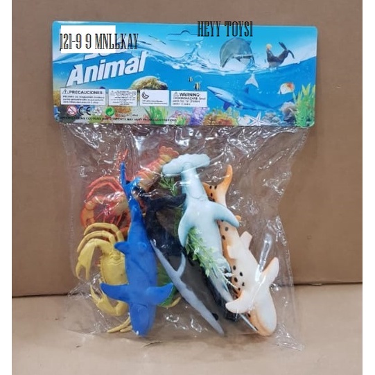 Jual MAINAN SEA ANIMAL 121-9 mainan hewan laut karet mainan figure ...