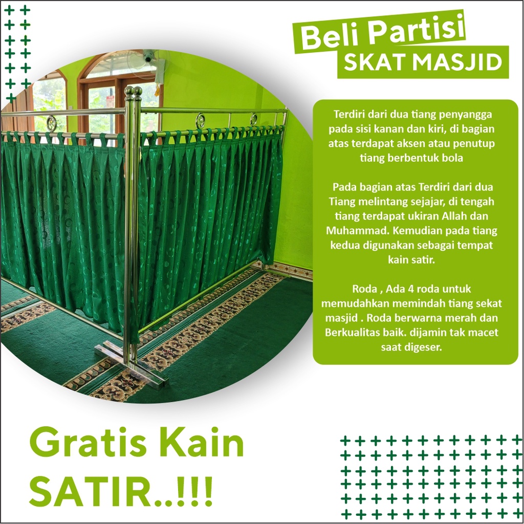 Jual Partisi Sekat Shaf Pembatas sholat Masjid musholla stainless ...