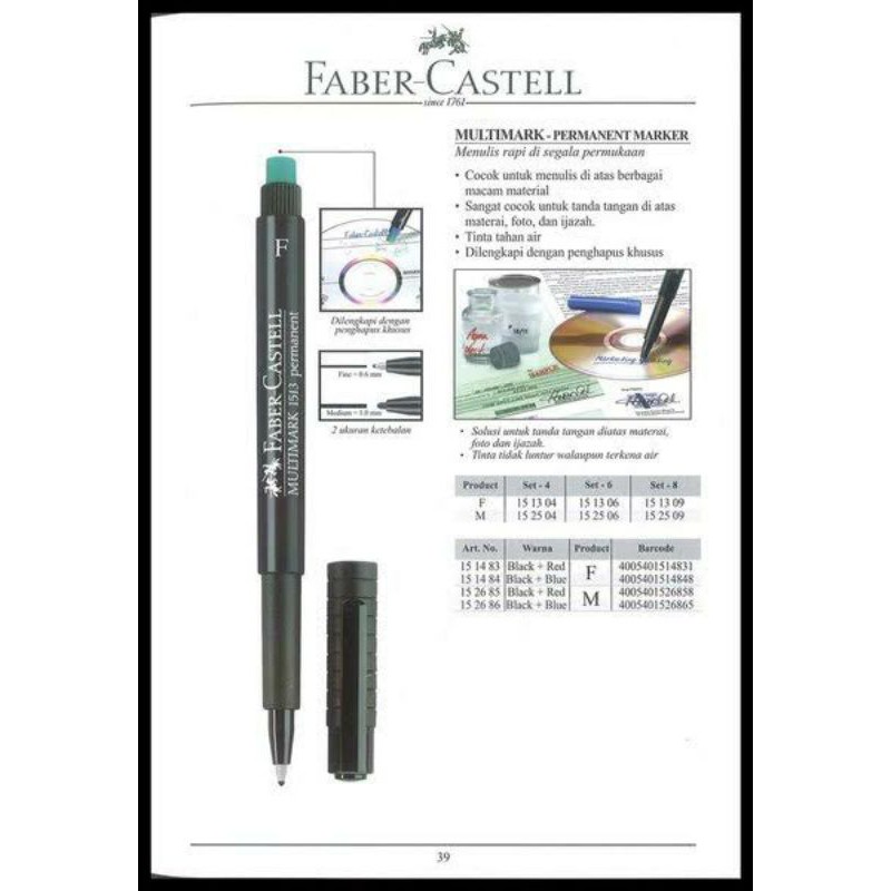 Jual MULTIMARK 1513 F 1525 M PULPEN SPIDOL PERMANEN PERMANENT FABER ...