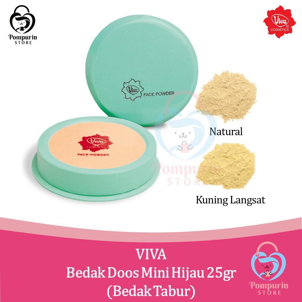 Jual VIVA Bedak Doos Mini Hijau Tabur 25gr - Bedak Tabur Viva Original ...