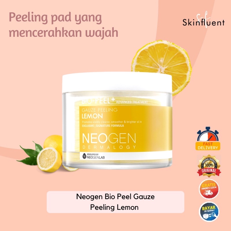 Jual Neogen Dermalogy Bio Peel Gauze Peeling Pads Lemon Kapas Eksfoliasi untuk Mencerahkan dan ...
