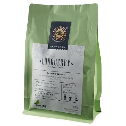 Jual Kopi Longberry Arabica Roasted Beans 250g OPAL COFFEE | Shopee ...