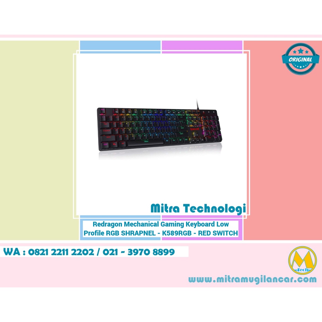 Jual Redragon Mechanical Gaming Keyboard Low Profile RGB SHRAPNEL ...