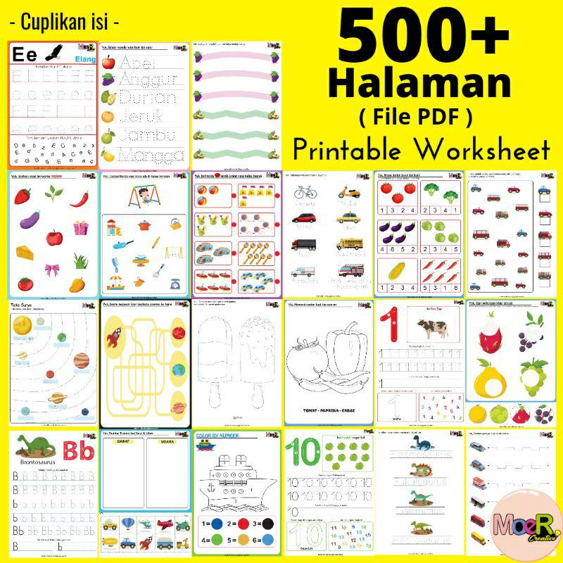 Jual worksheet 500 halaman aktivitas belajar anak( file pdf) | Shopee ...