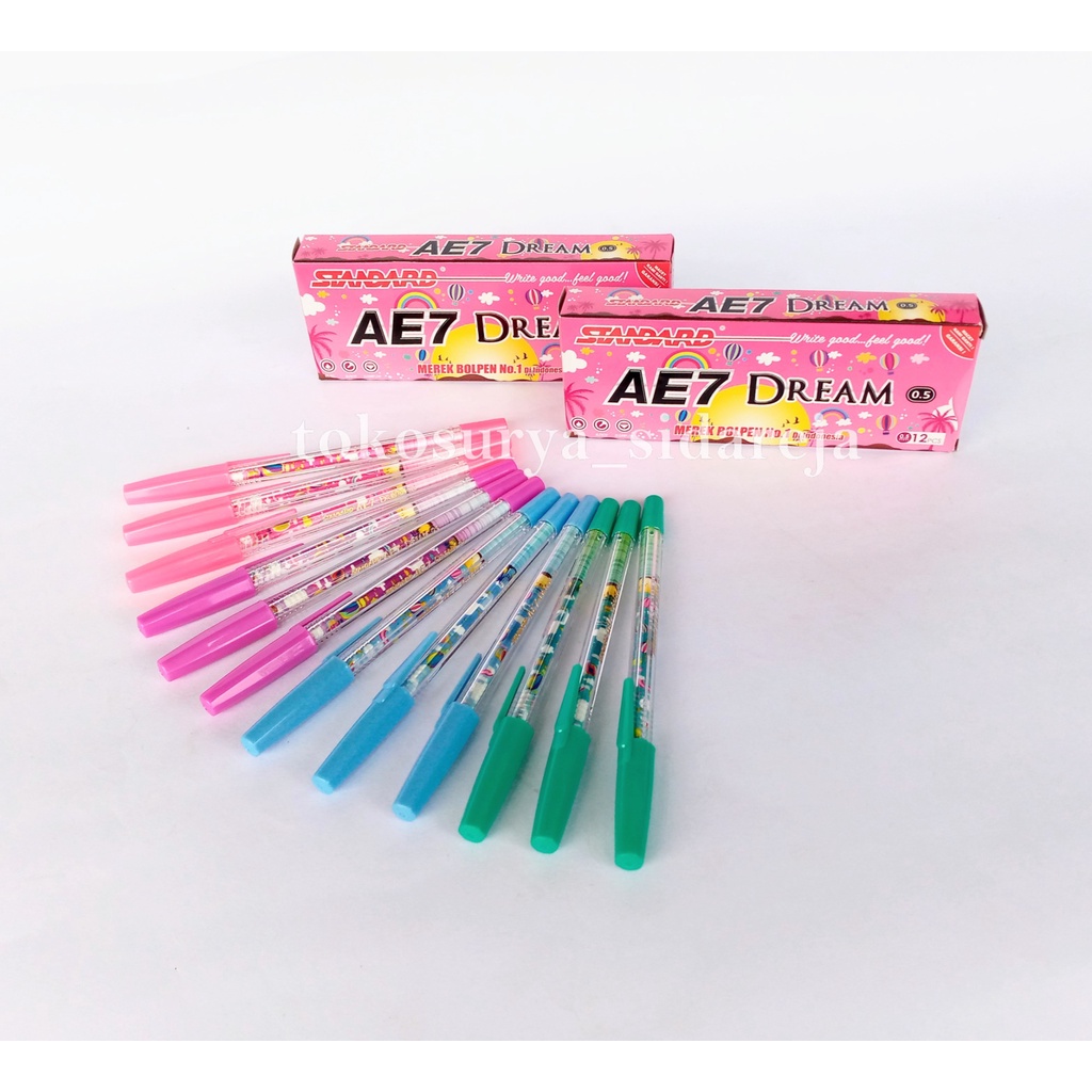 Jual PULPEN STANDARD AE7 DREAM PINK ORIGINAL (PACK) / BALLPOINT AE7 ...