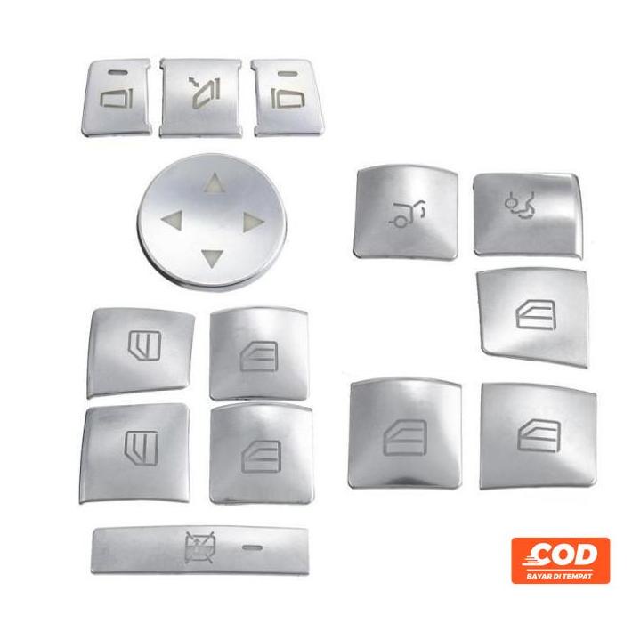 Jual Stiker Switch Power Window Mercedes W204 W212 Silver Plastik ...