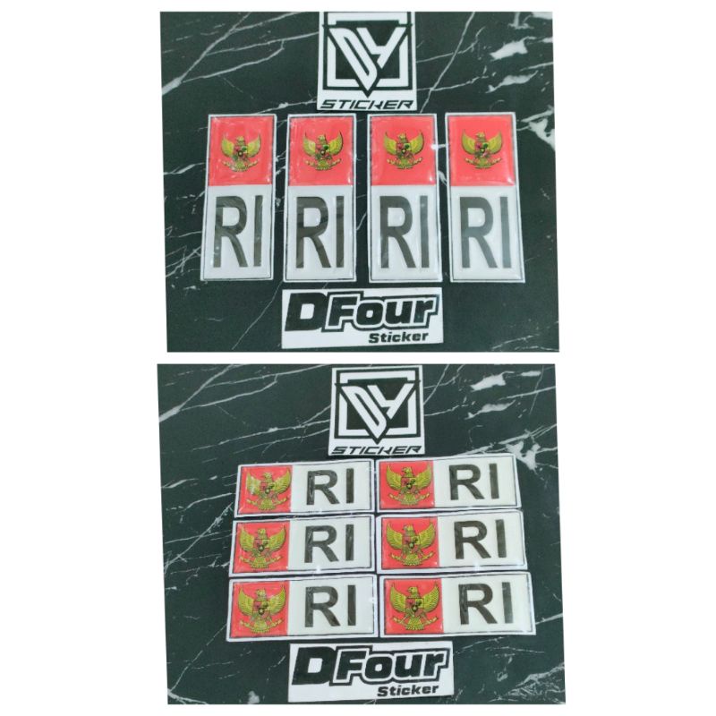Jual STICKER EMBLEM LOGO RI DATAR STICKER LOGO RI MENURUN TIMBUL 3D ...