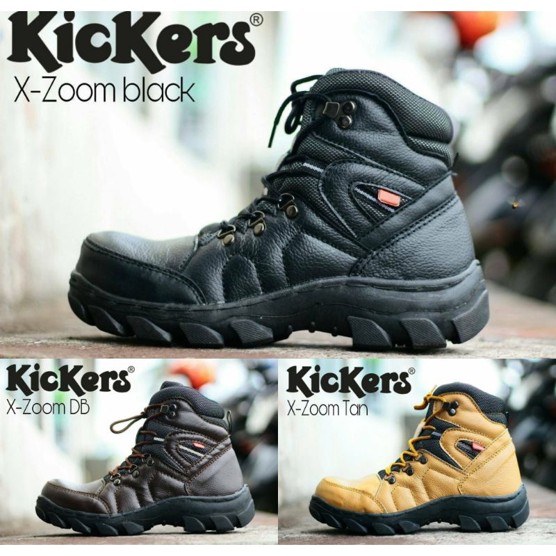 Jual Sepatu safety boots kickers kulit asli | Shopee Indonesia
