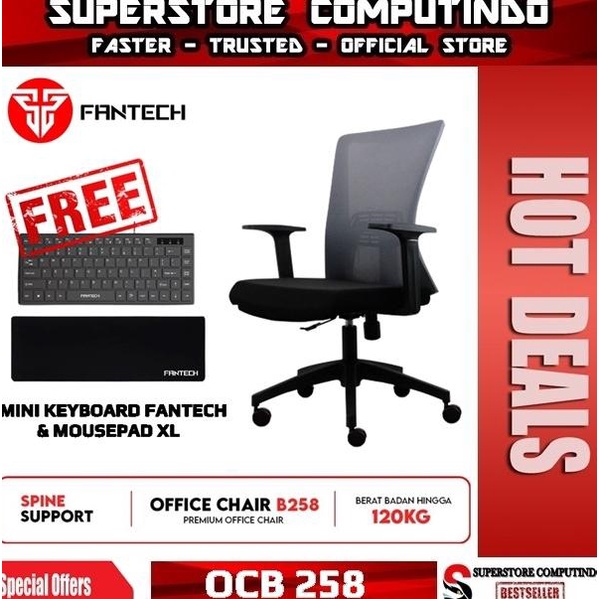 Jual Fantech Kursi Kerja Kantor OCB258 / OC-B258 Premium Office Chair ...