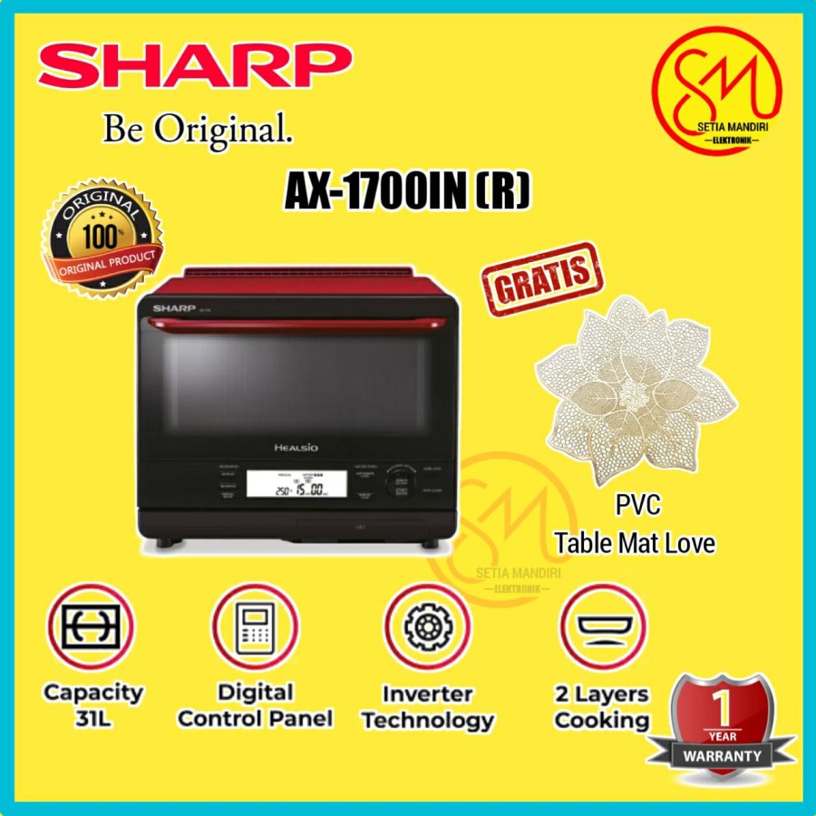 Jual SHARP AX-1700IN Healsio Superheated Steam Oven Healthy AX1700IN(R ...