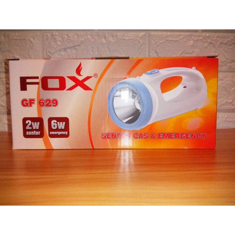 Jual Senter Fox 629 Charge dan Emergency SUPER TERANG | Shopee Indonesia