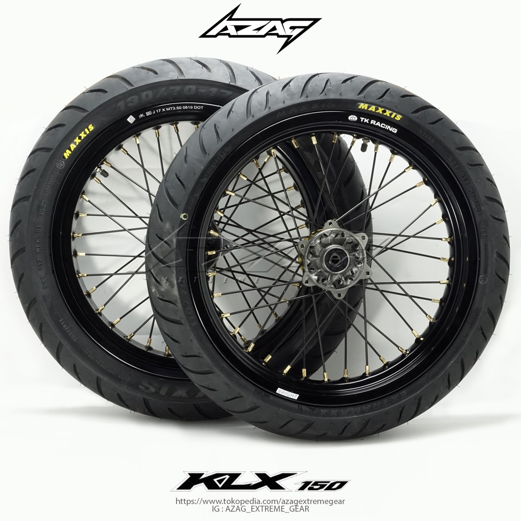 Jual ban set motor kawasaki klx dtracker 150 velk tk ban maxxis ring 17 ...