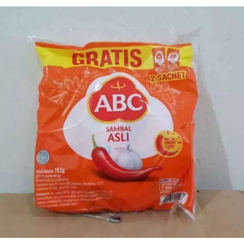 Jual ABC Sambal Sachet Per Kemasan 8 Grm Isi 22 Pcs | Shopee Indonesia