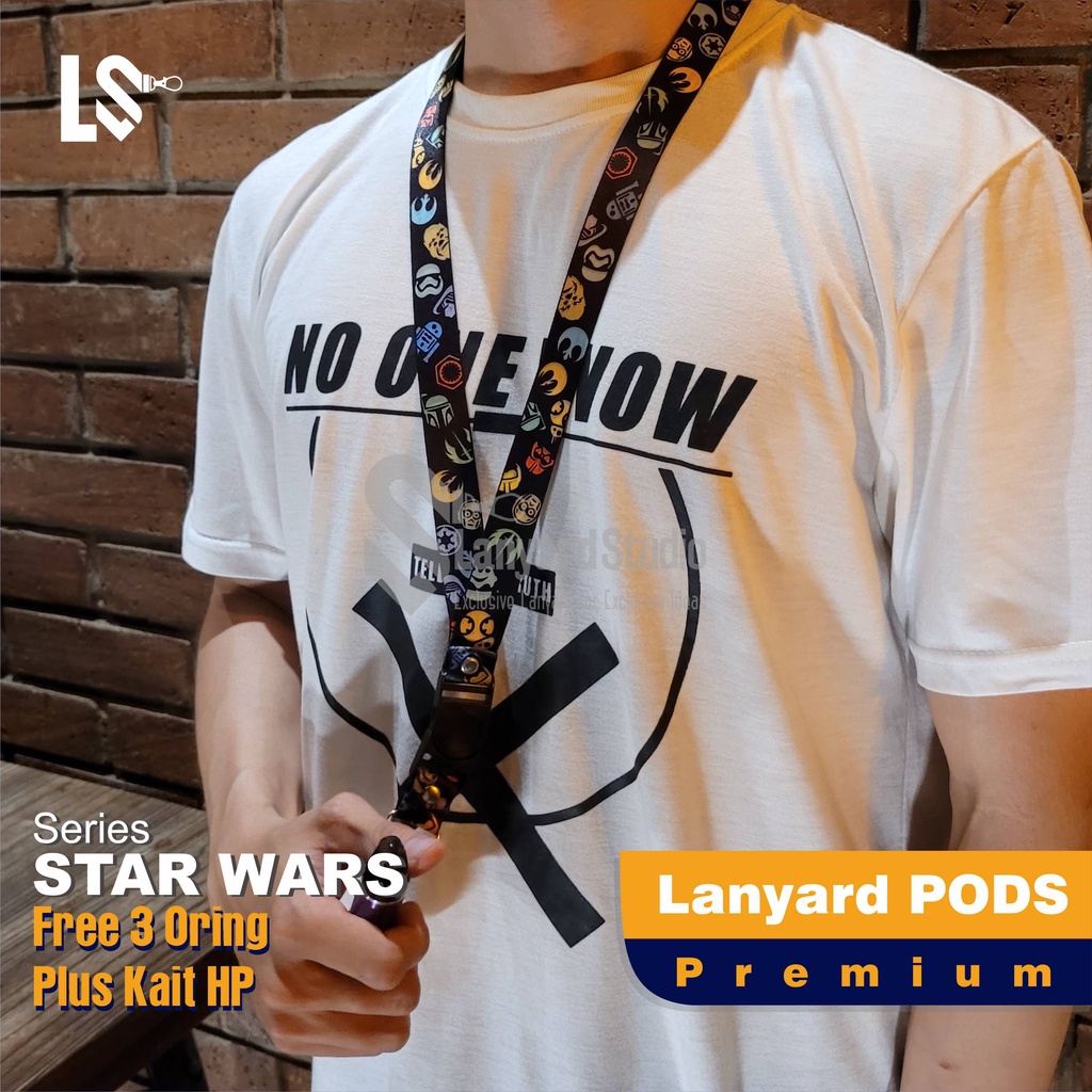 Jual Lanyard PODS Premium Series STARWARS FREE 3 Oring Plus Kait HP By ...
