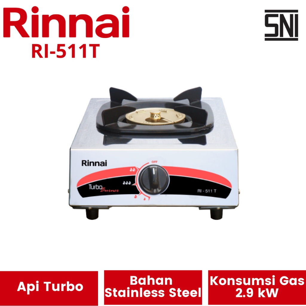 Jual Kompor Gas 1 Tungku Rinnai RI-511E RI-511T RI-201S RI-301S ...
