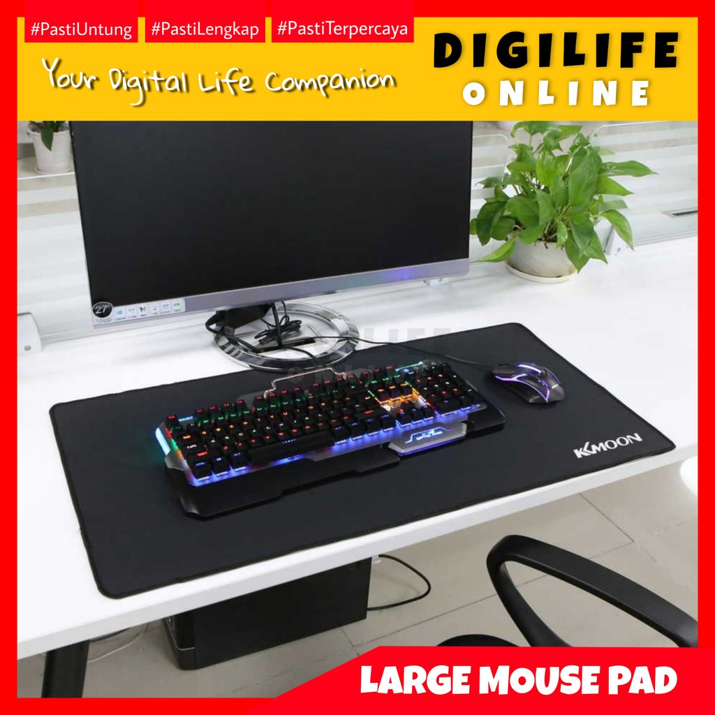 Jual MOUSE PAD Gaming 30 x 60 cm Besar Hitam Polos - Alas Tatakan ...