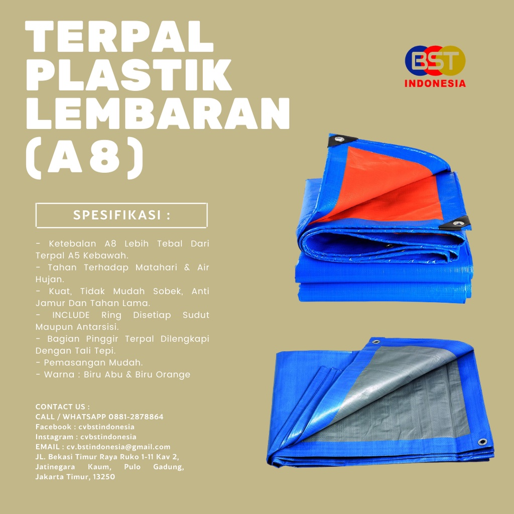 Jual TERPAL PLASTIK A8 A12 LEMBARAN UKURAN 2x3 2x4 2x5 2x6 3x4 4x6 BESAR TERMURAH TERPAULIN ...