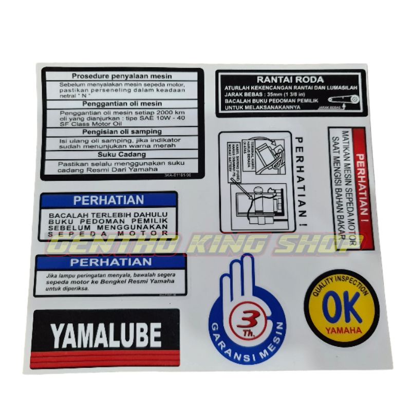 Jual STICKER PACK STIKER PAK YAMAHA 2 TAK 2 STROKE RX KING FIZ R F1ZR ...