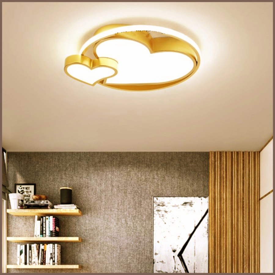 Jual Lampu hias tempel plafon model love hati cinta MODERN LED 2 HEART ...