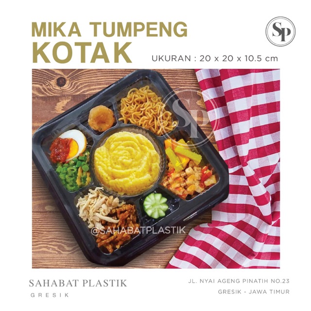 Jual MIKA TUMPENG MINI 20CM PERSEGI / TEMPAT WADAH TUMINI / packaging ...