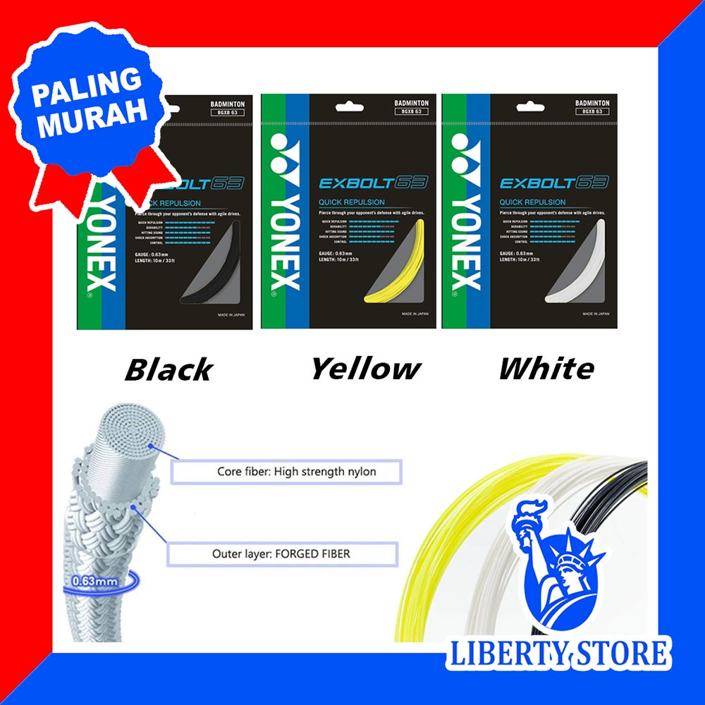 Jual Senar Raket Badminton Original Yonex Exbolt 63 | Shopee Indonesia