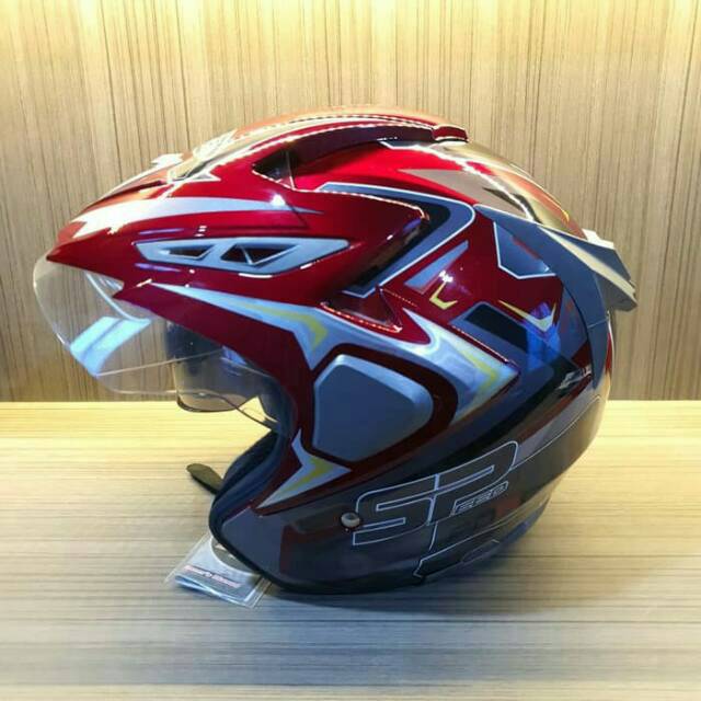 Jual Helm Pria Half Face Dewasa Double Visor Anti Pecah SNI Speed Force ...