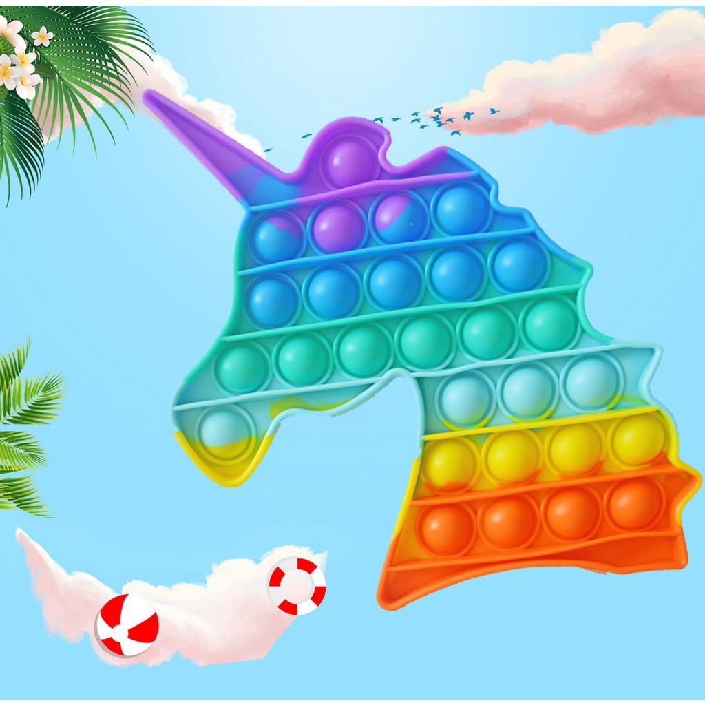 Jual UNICORN RAINBOW POP IT MURAH RAINBOW UNICORN fidget push Pop Its ...