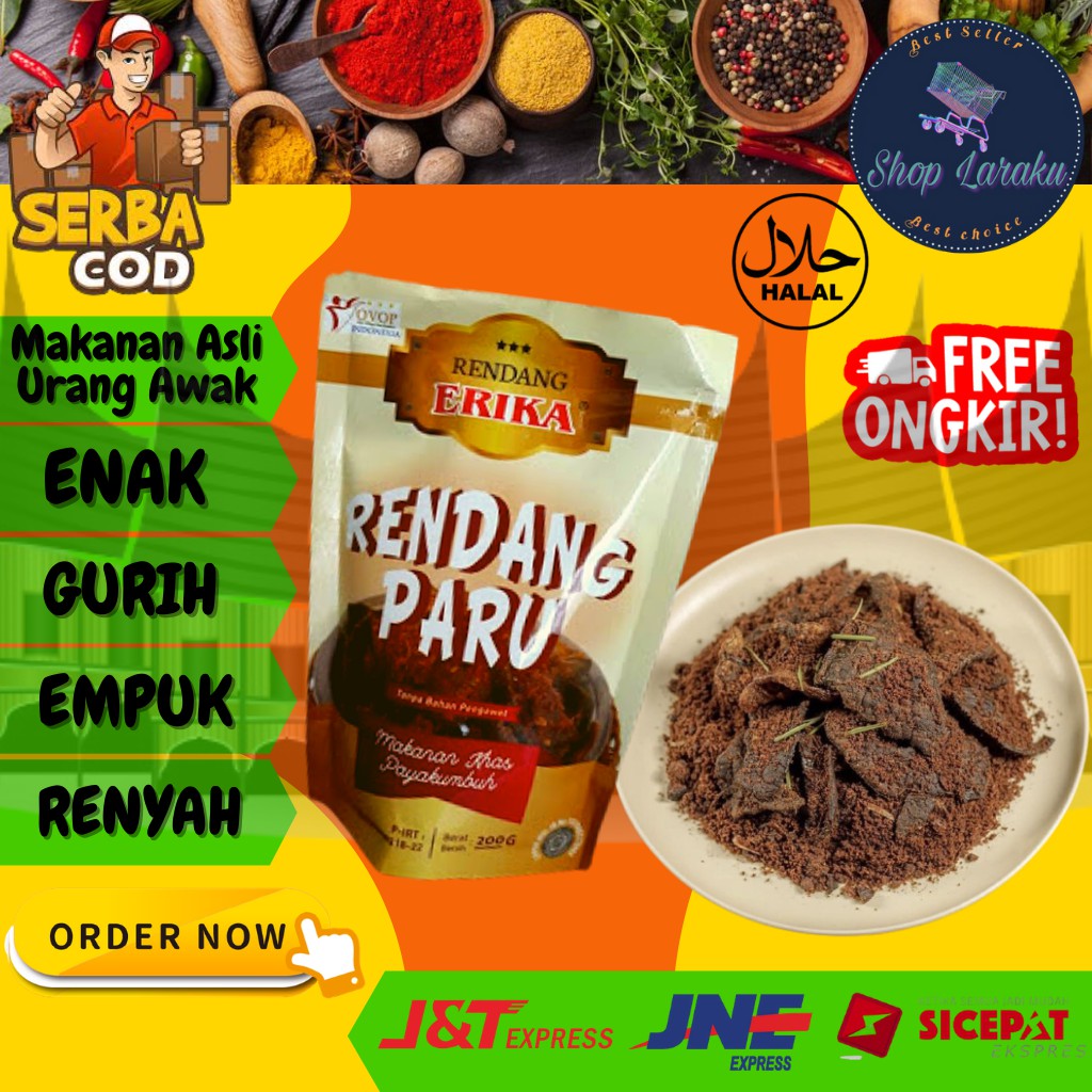 Jual Rendang Paru Sapi Kering Erika Makanan Khas Minang Asli Payakumbuh ...