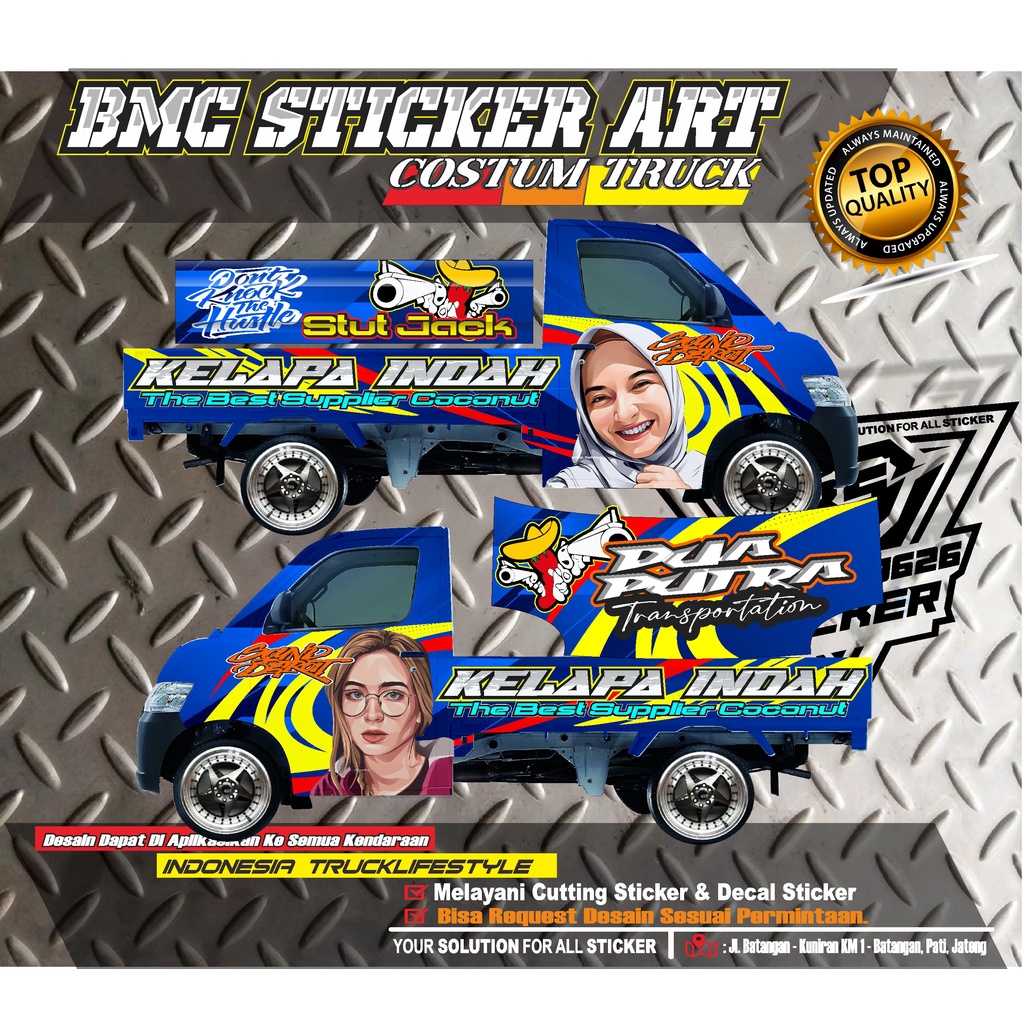 Jual STICKER DECAL MOBIL PICKUP.DEKAL STIKER PICKUP GRANMAX KELAPA ...