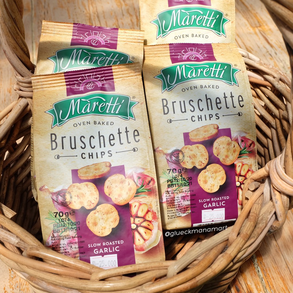 Jual Maretti Oven Baked Bruschette Chips 70 gr - Slow Roasted Garlic ...
