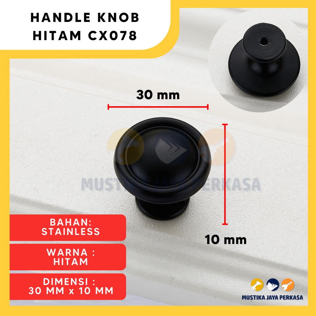 Jual Handle Tarikan Laci Lemari Hitam Minimalis Knob HM Besi Stainless ...