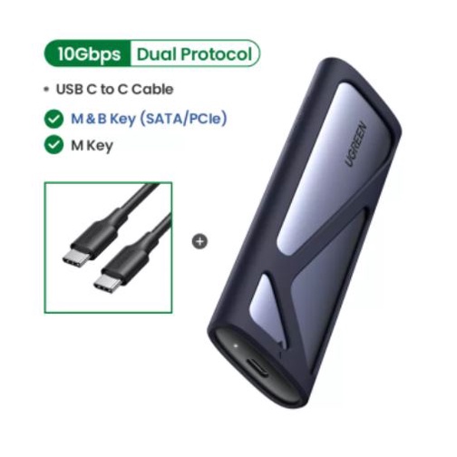 Jual Ugreen Case SSD M.2 combo Dual Protocol NVME 10Gbps Sata to USB Harddisk HDD - 90264 M ...