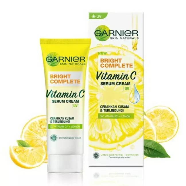 Jual Garnier Bright Complete Vitamin C Serum Cream UV | Shopee Indonesia