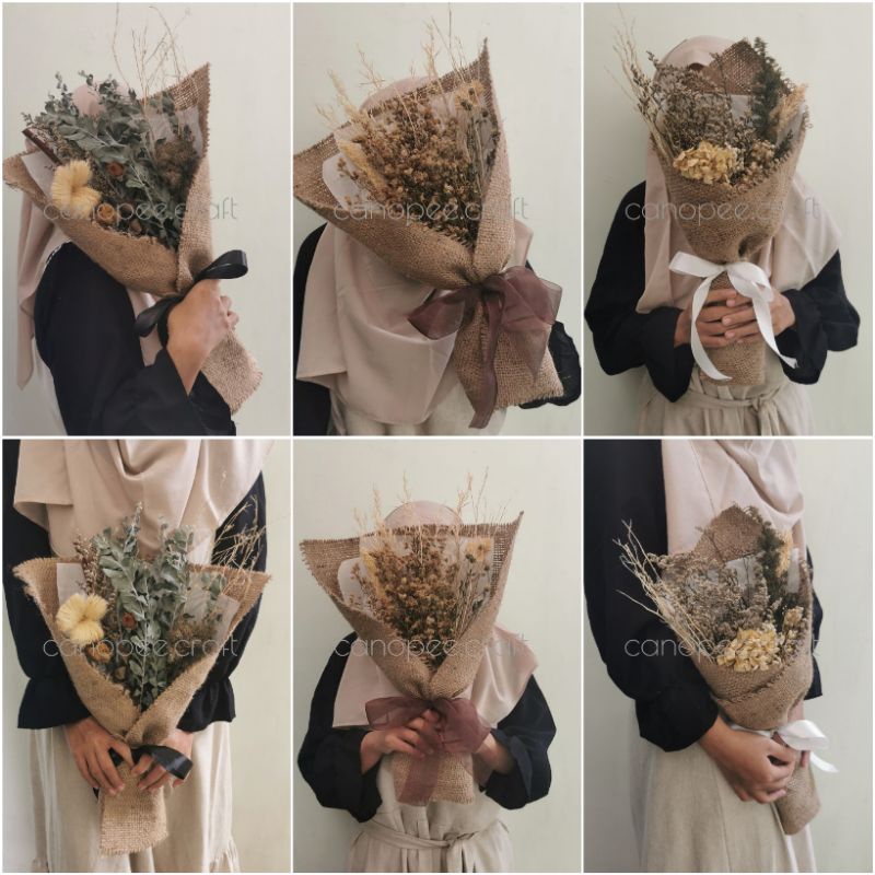 Jual BUKET BUNGA KERING BESAR WRAP GONI DRIED FLOWER BOUQUET WISUDA ...