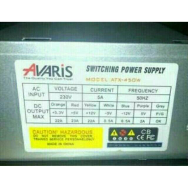 Jual power supply unit psu avaris 450w original | Shopee Indonesia