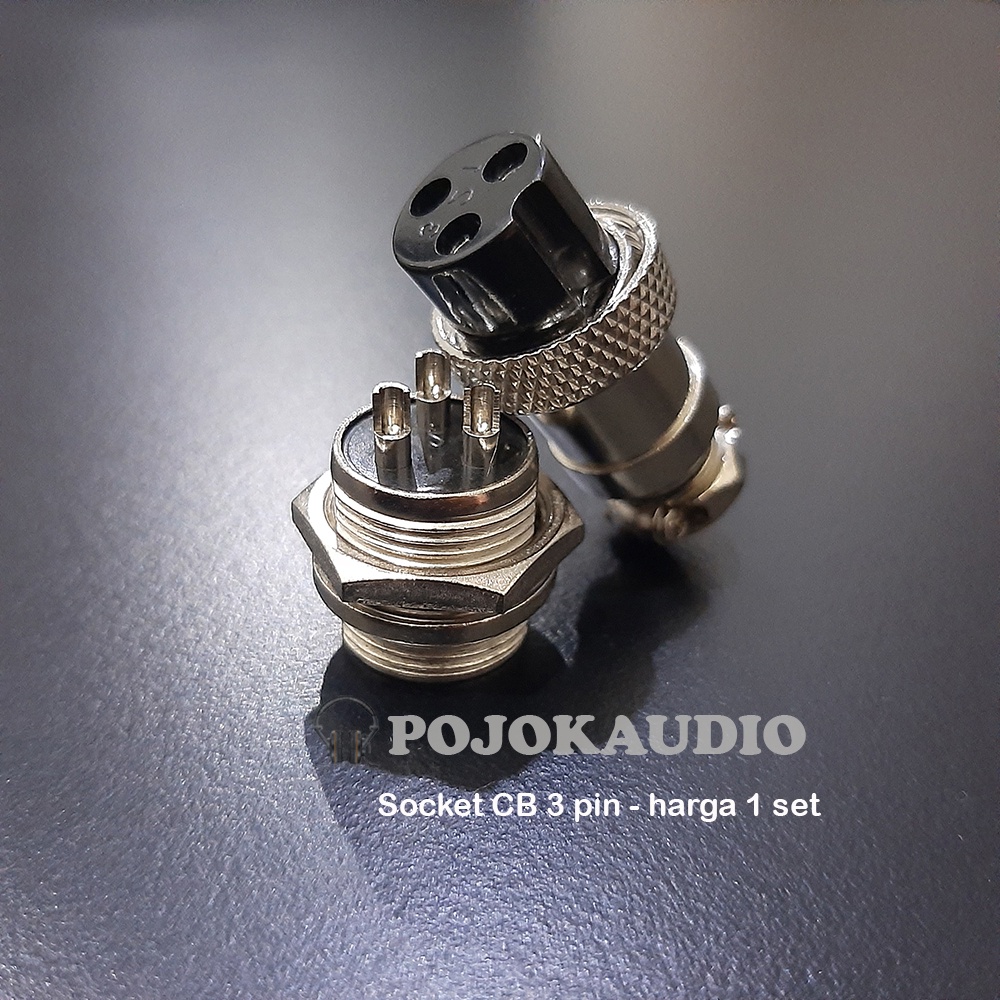 Jual Jack connector CB 3 pin socket konektor CB 3P socket jek jak | Shopee Indonesia
