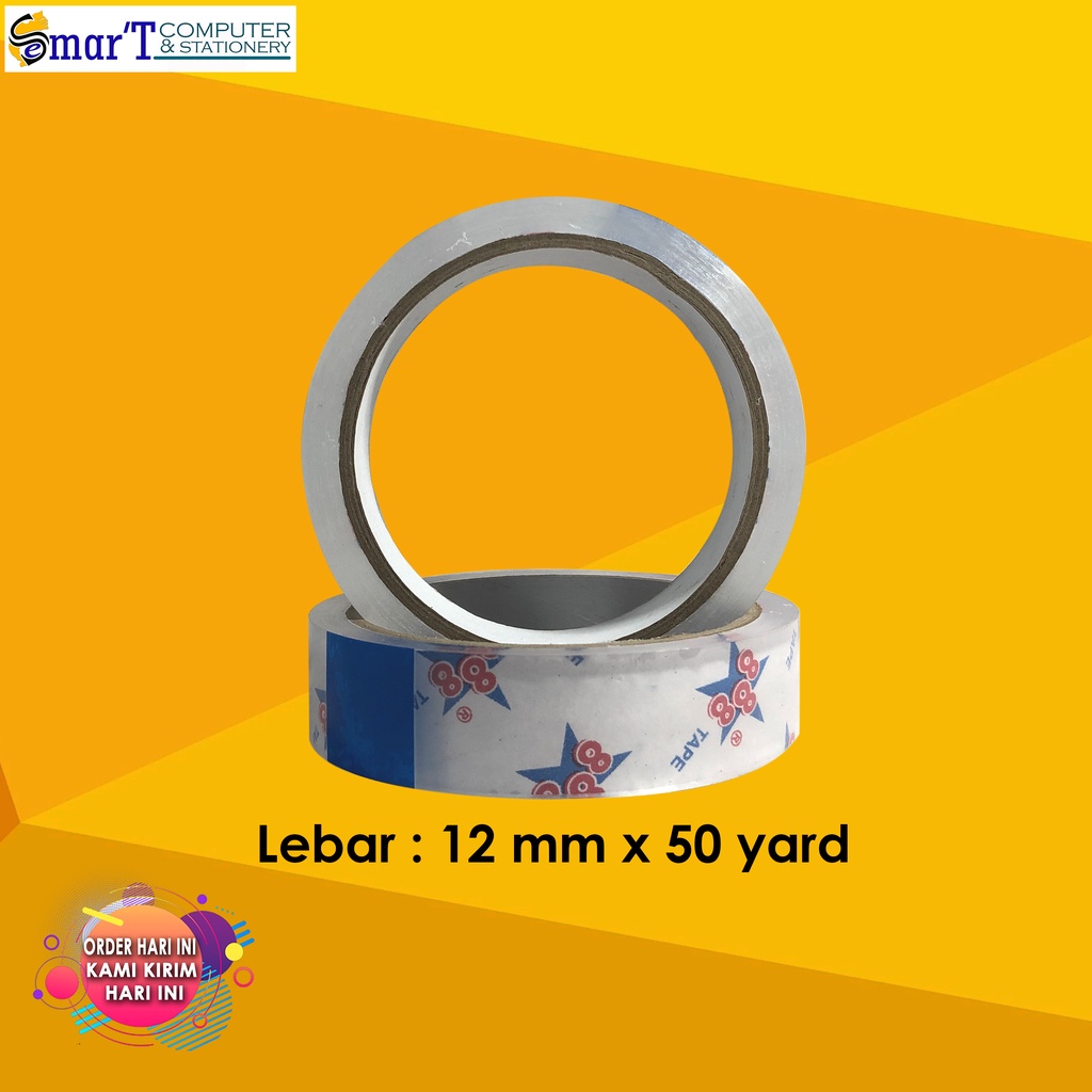 Jual Isolasi Bening Kecil 50 Yard ukuran 1 Inch | Shopee Indonesia