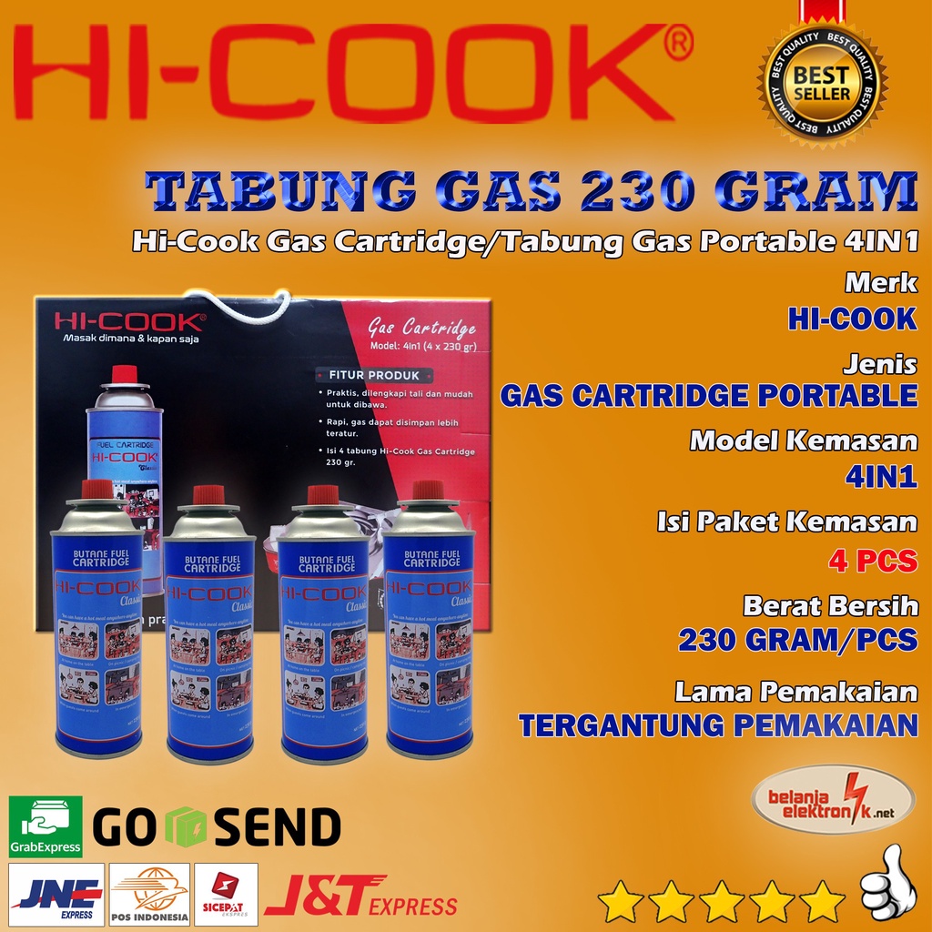 Jual TABUNG GAS PORTABLE HI-COOK 4 IN 1 - TABUNG GAS KALENG - GAS ...